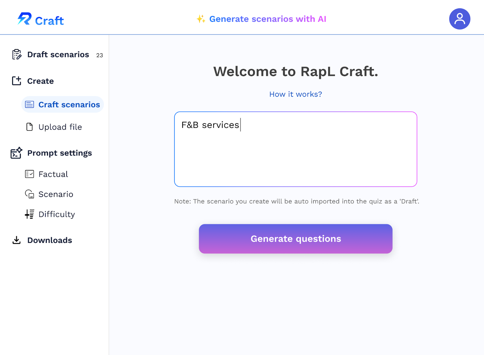 RapL Craft - AI tool to create learning content